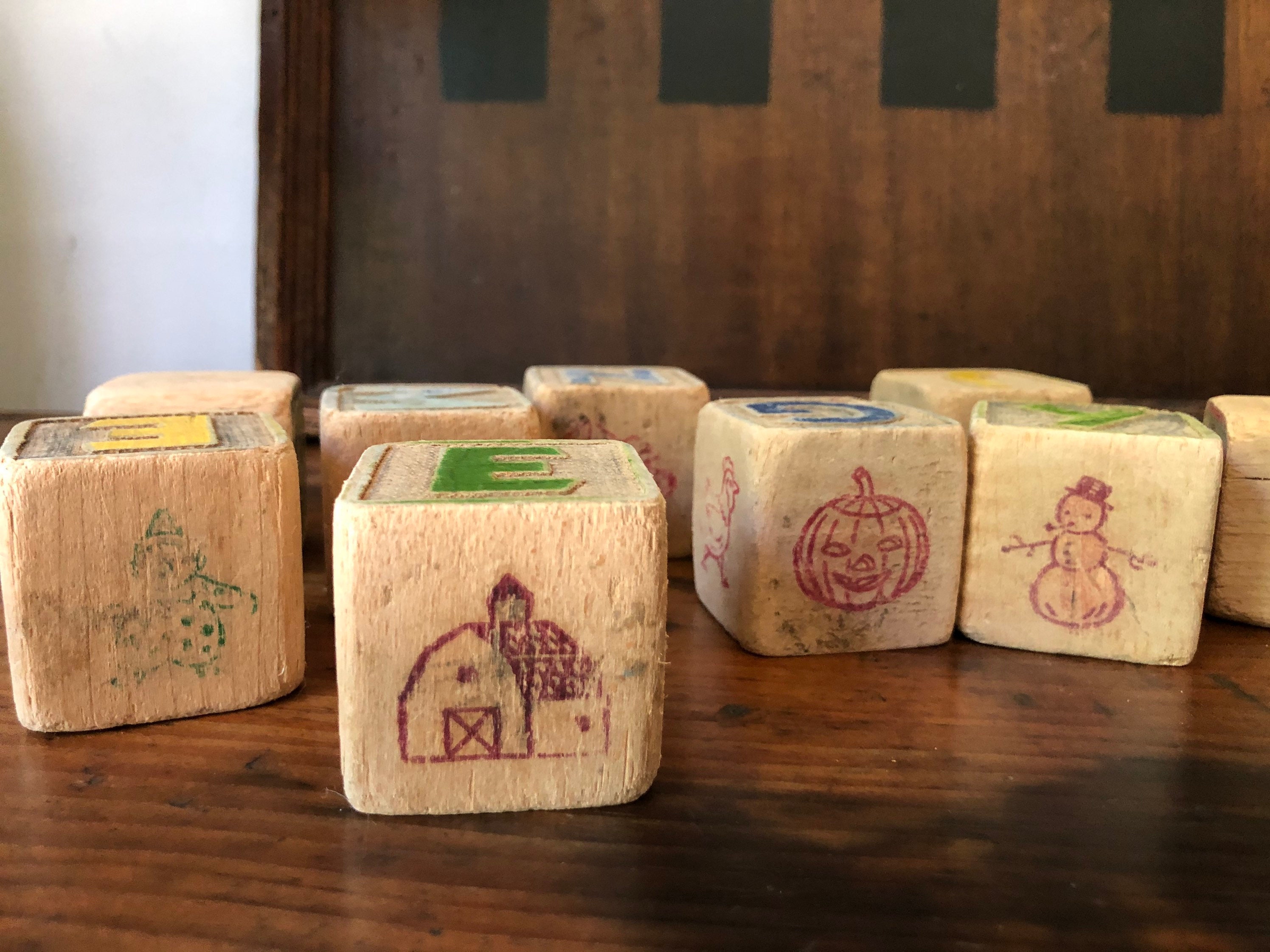 Lot of 12 Antique Wooden Blocks - Etsy