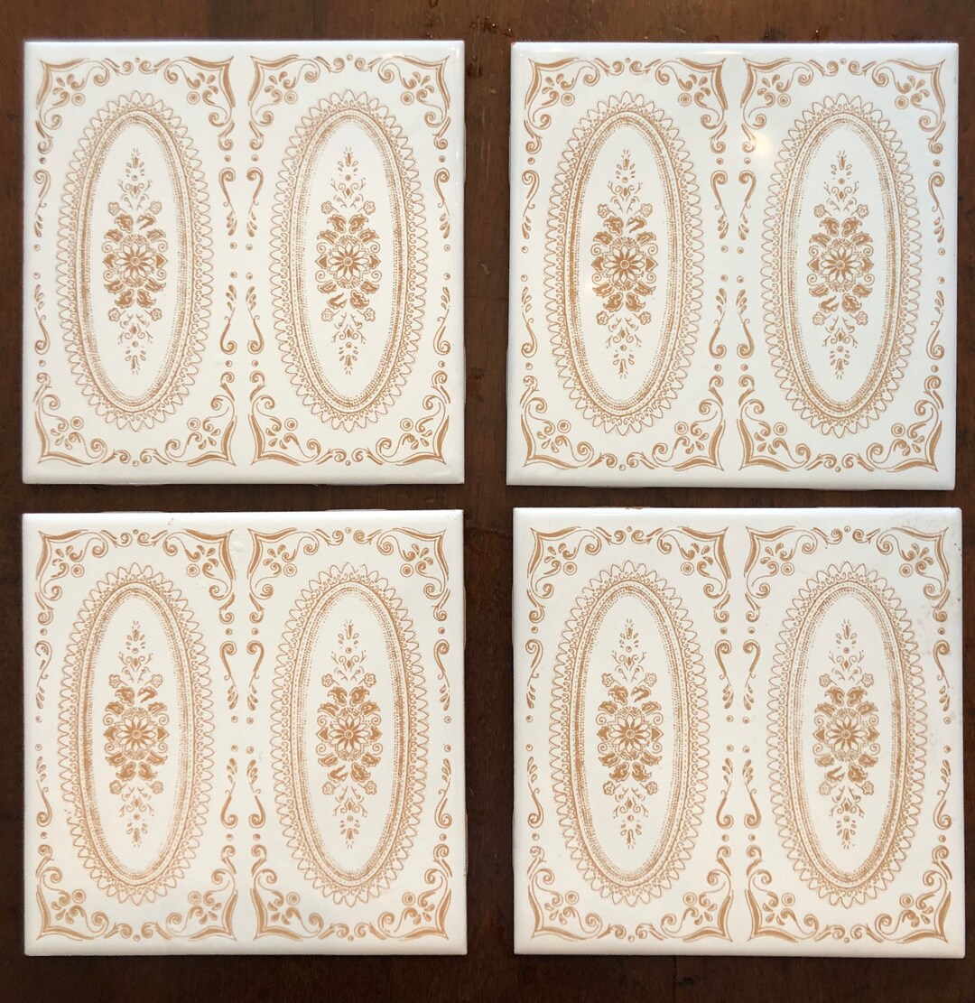 Set of Four New Old Stock Ceramic Tiles,spanish Tiles,alcora - Etsy