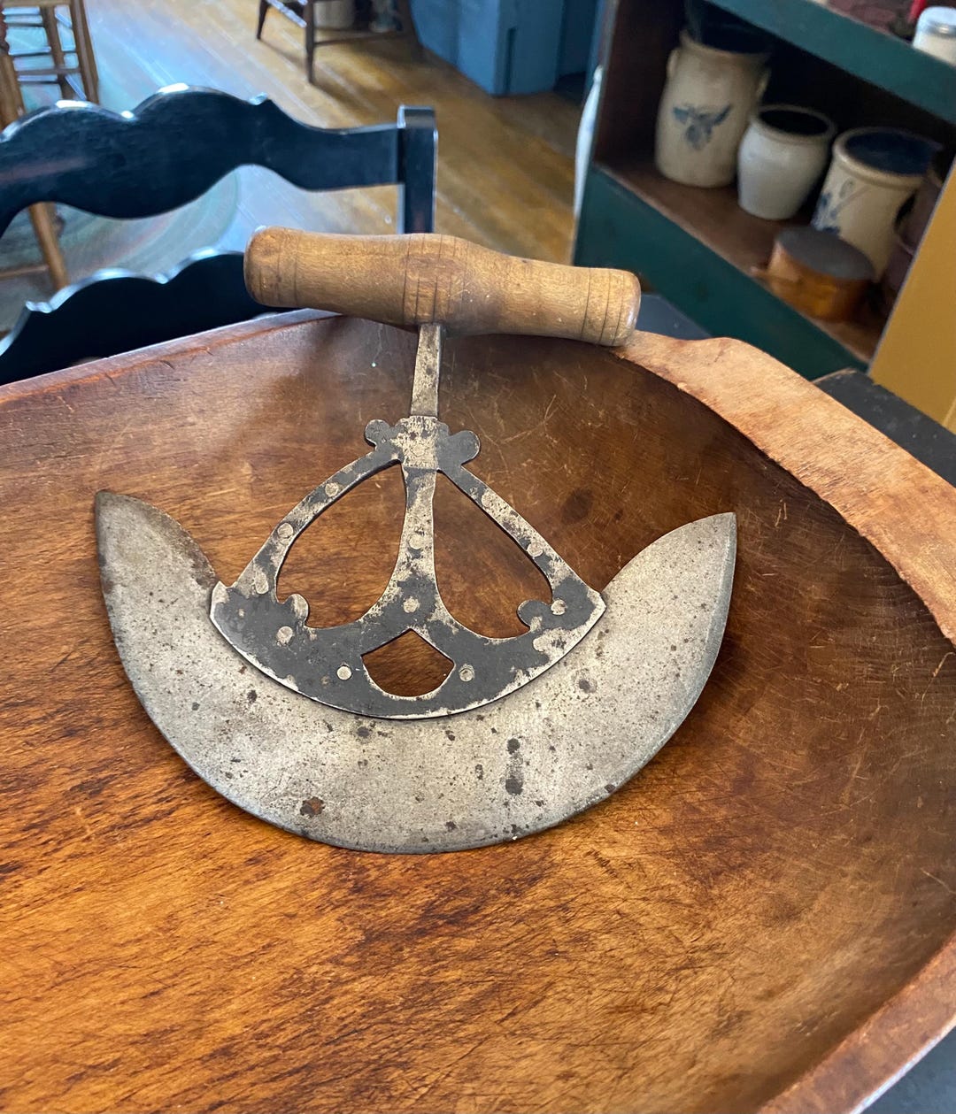 Antique 19th Century Hand Forged Food Chopper,primitive Kitchen Gadgets ...