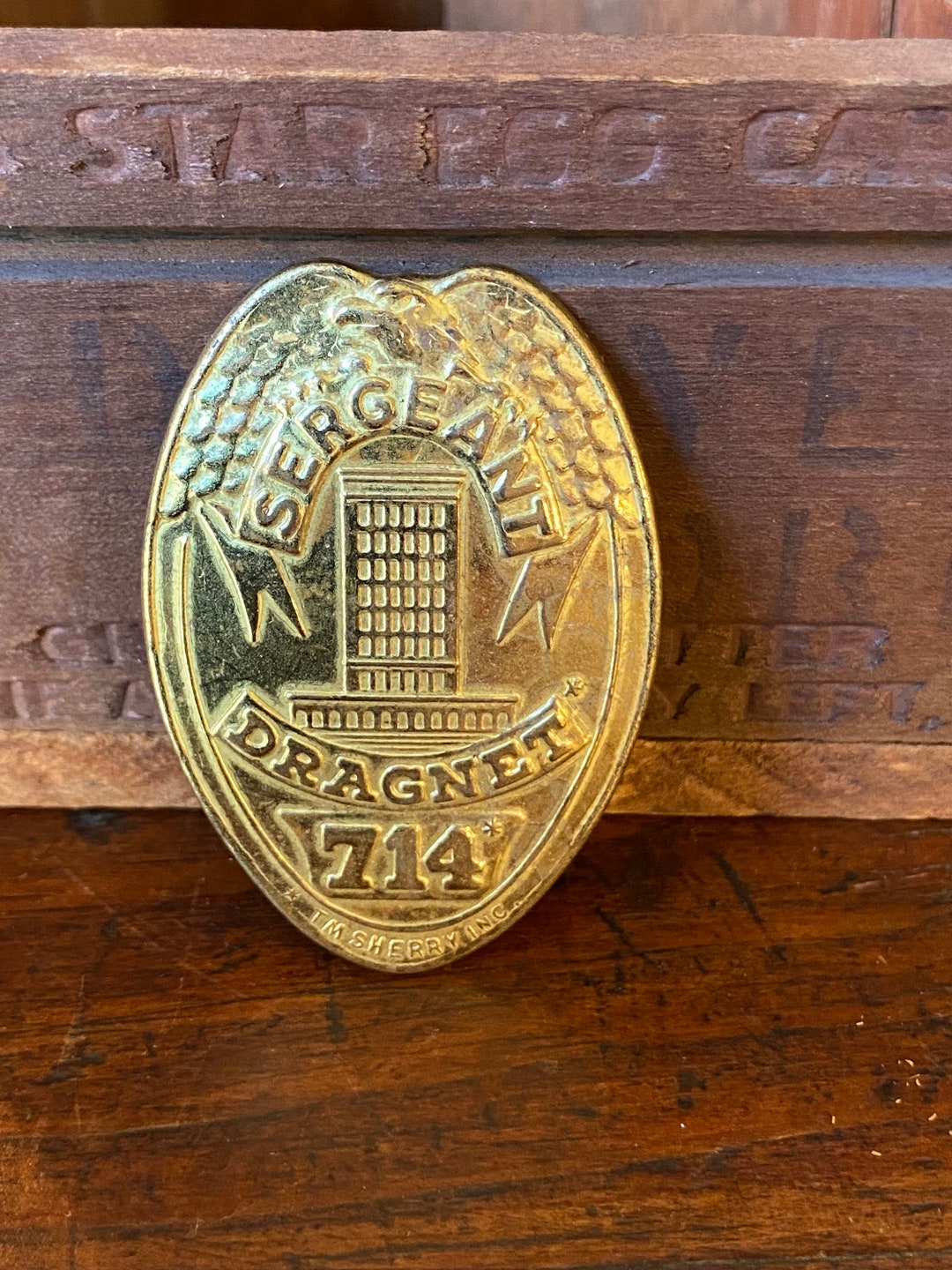Vintage 1950’s Tin Sergeant Dragnet 714 Badge,tm Sherry INC - Etsy