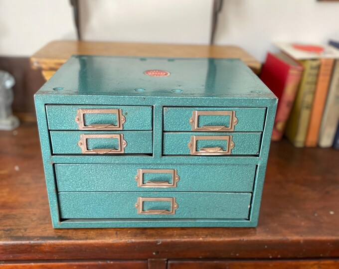 Vintage Small Metal Industrial Tool Box Metal Drawered Box,wards ...