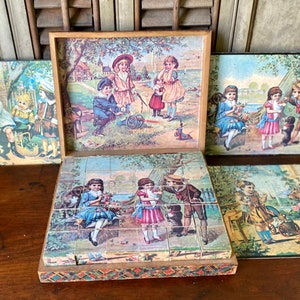 Antique Early 1900’s Victorian Block Puzzle,lithograph Block Box,early ...