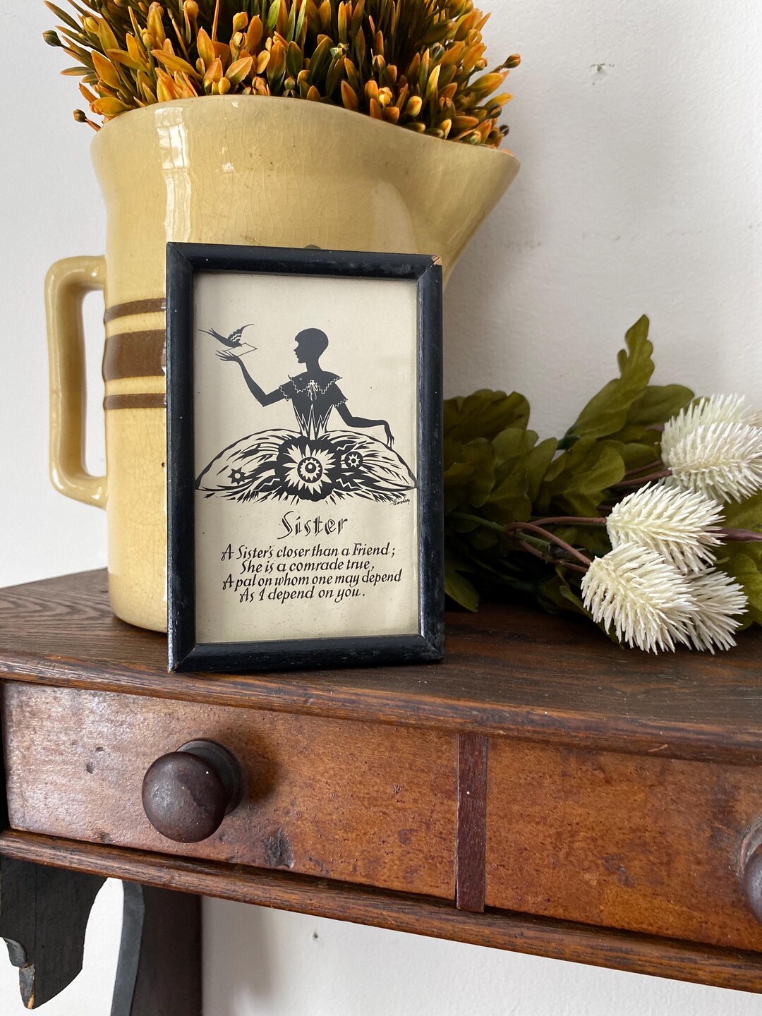 Vintage Silhouette Picture,sister Poem - Etsy