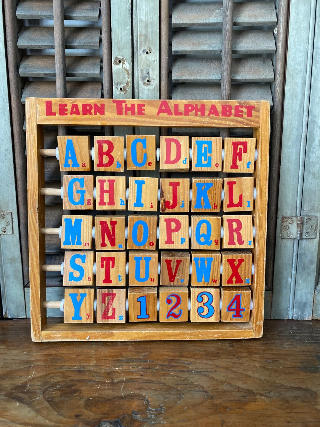 Vintage Wooden Alphabet Abacus - Etsy