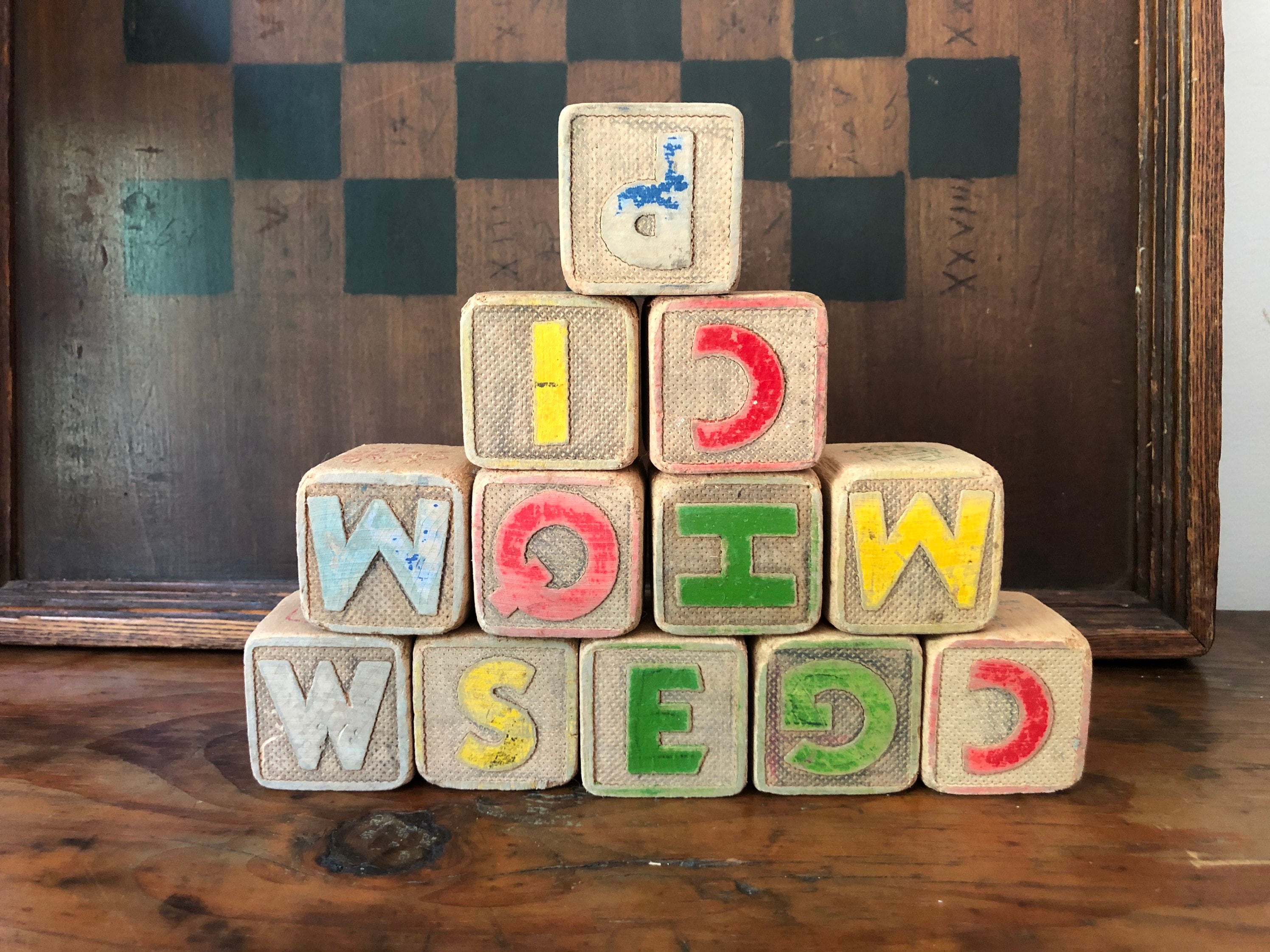Lot of 12 Antique Wooden Blocks - Etsy