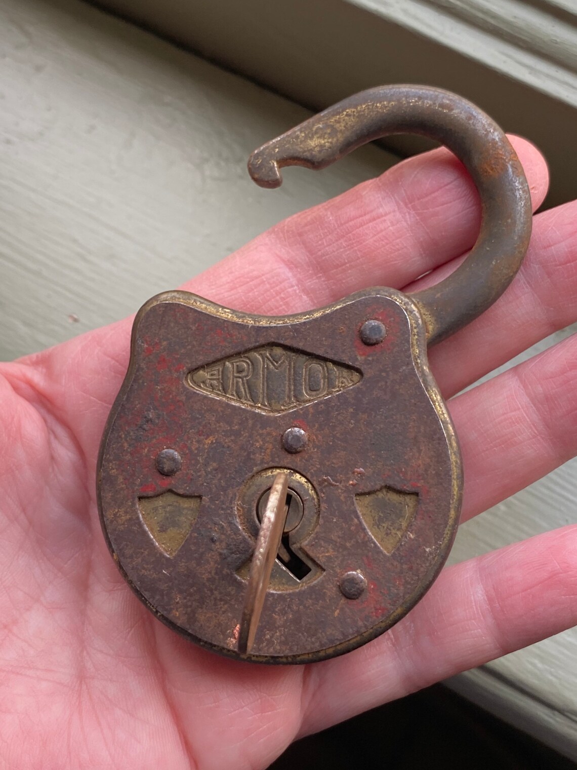 Antique Armor Pad Lock With Keymetal Lock and Keyearly - Etsy