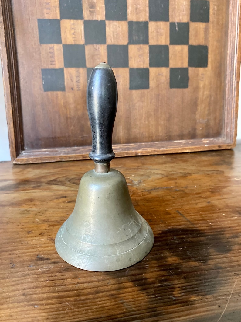 Antique Solid Brass Hand Held Bell,school Bell - Etsy