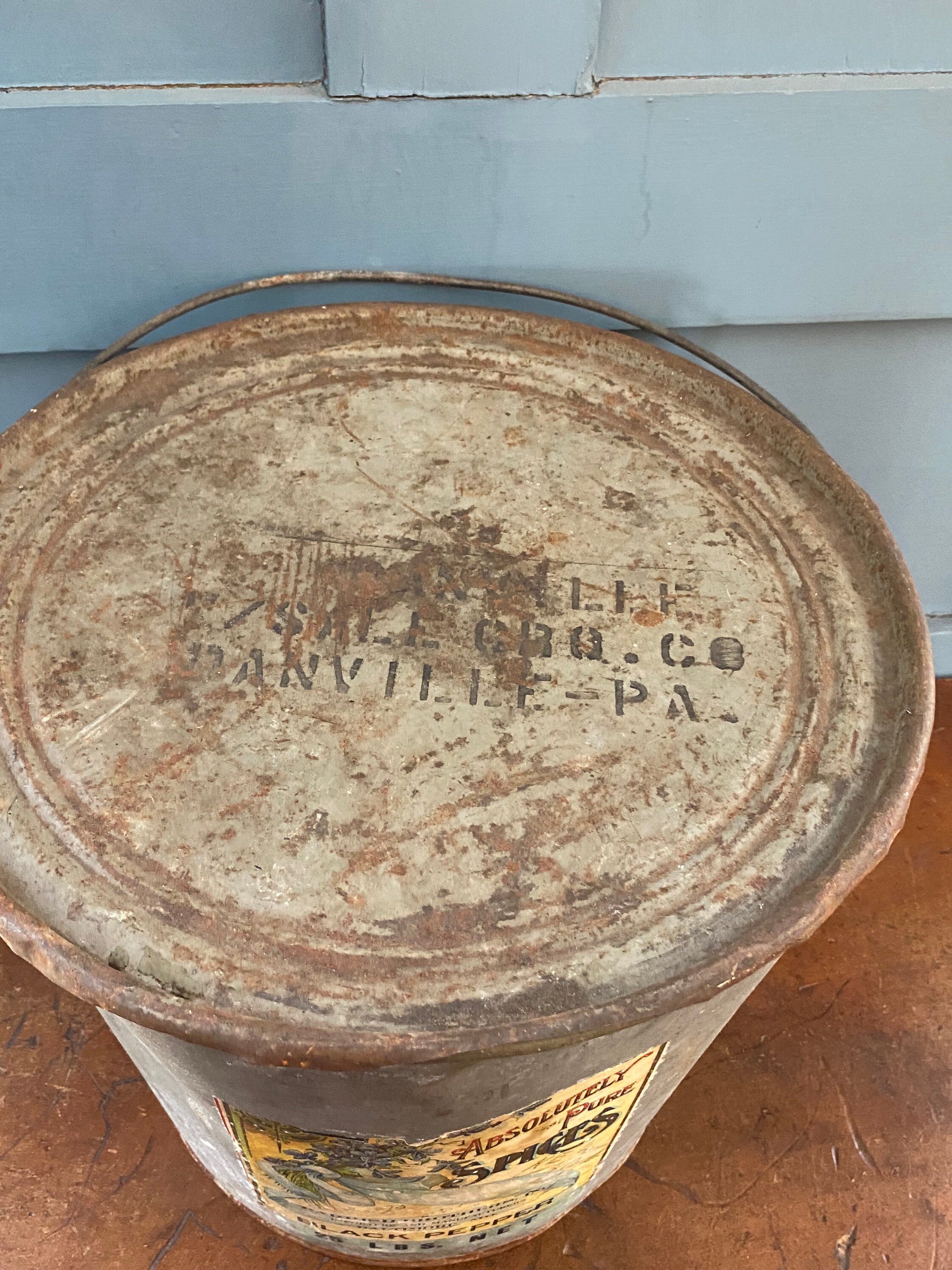 Antique Parrish Brothers Black Pepper Spice Tin Pail - Baltimore ...