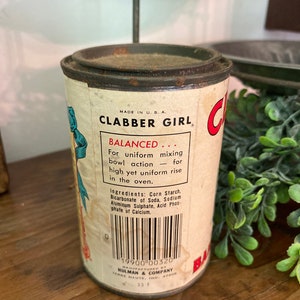 Vintage Clabber Girl Baking Powder Tin Can,collectible Spice Tins ...