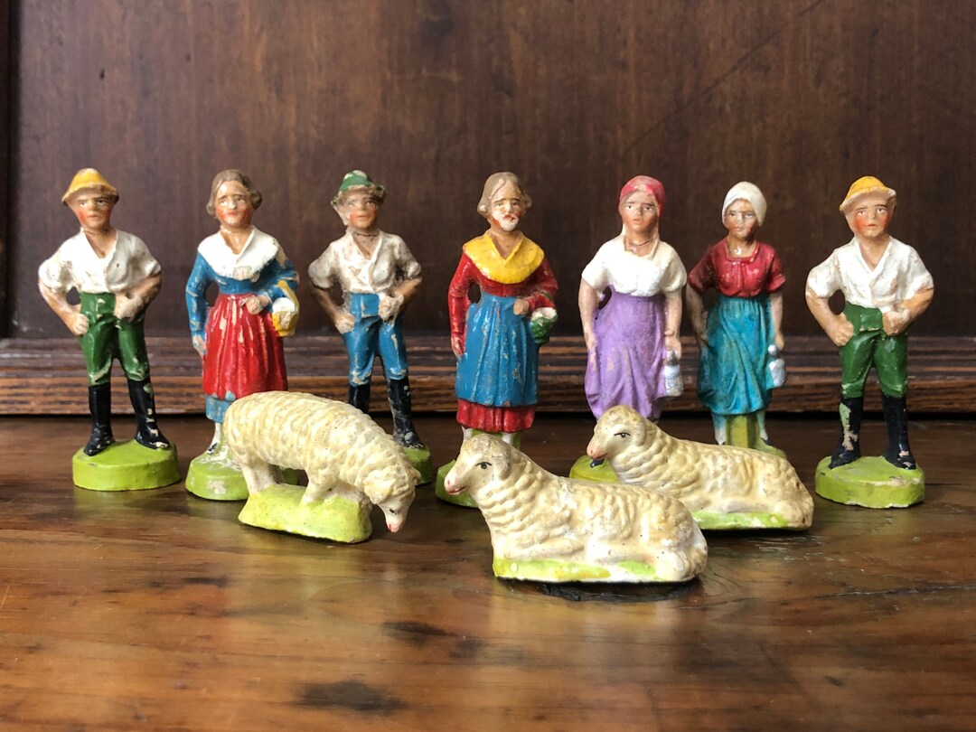 Lot of Antique German Putz Composite Farm Figures,collectible Farm ...