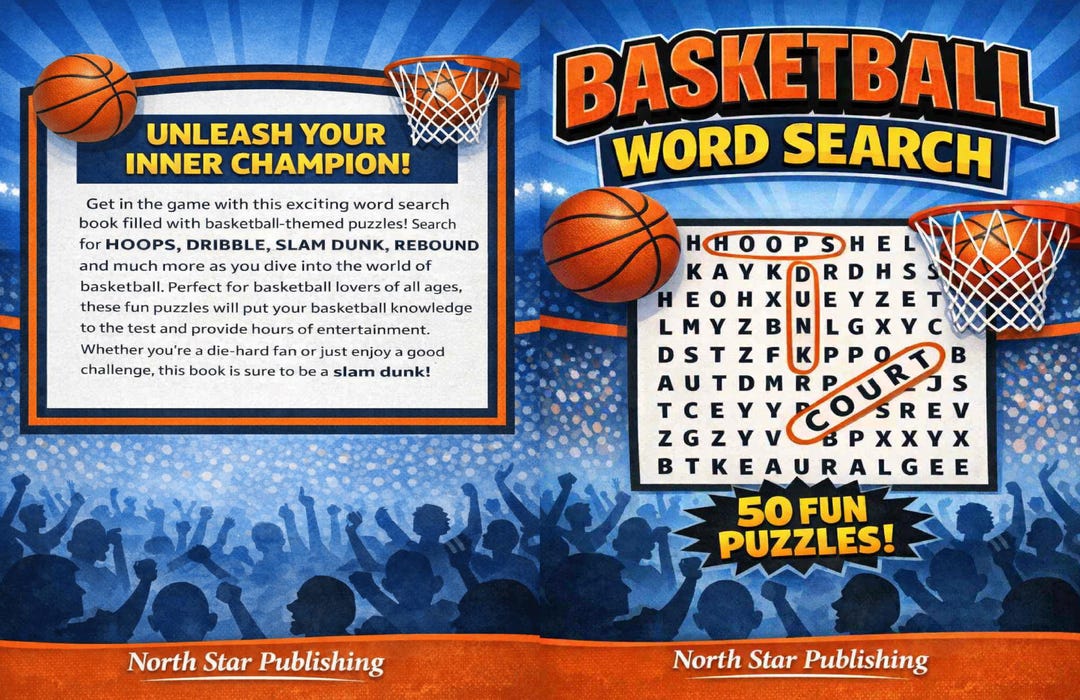 50 Basketball Word Search Puzzles — Large Print Sports & Hoops Activity ...