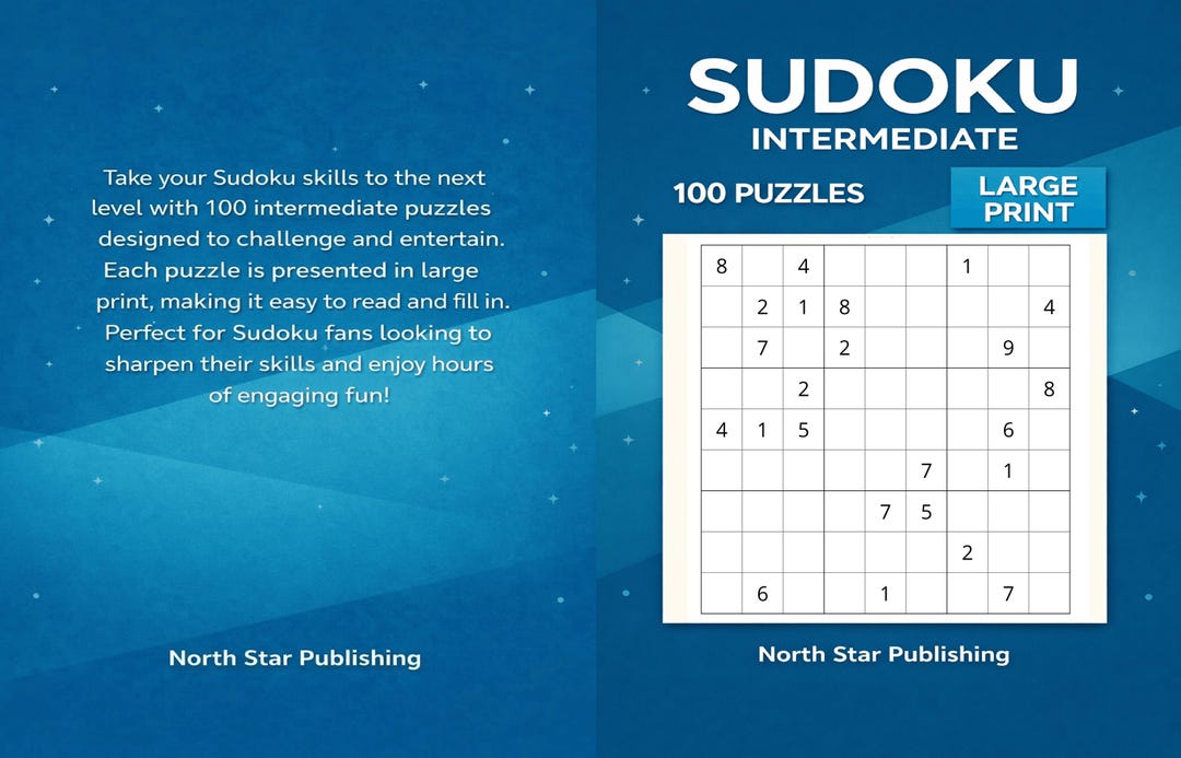 100 Intermediate Sudoku Puzzles for Adults — Large Print Medium‑level ...
