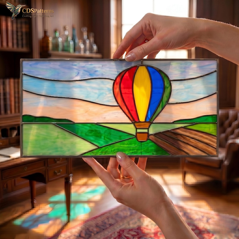 Stained Glass Pattern for Beginners DIY Hot Air Balloon Stained Glass ...