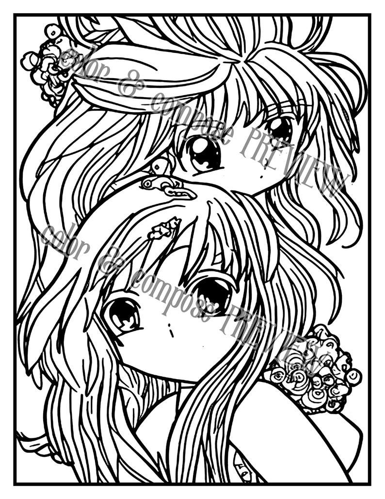 125 Unique Anime Style Coloring Pages! Girls and Boys! - Etsy