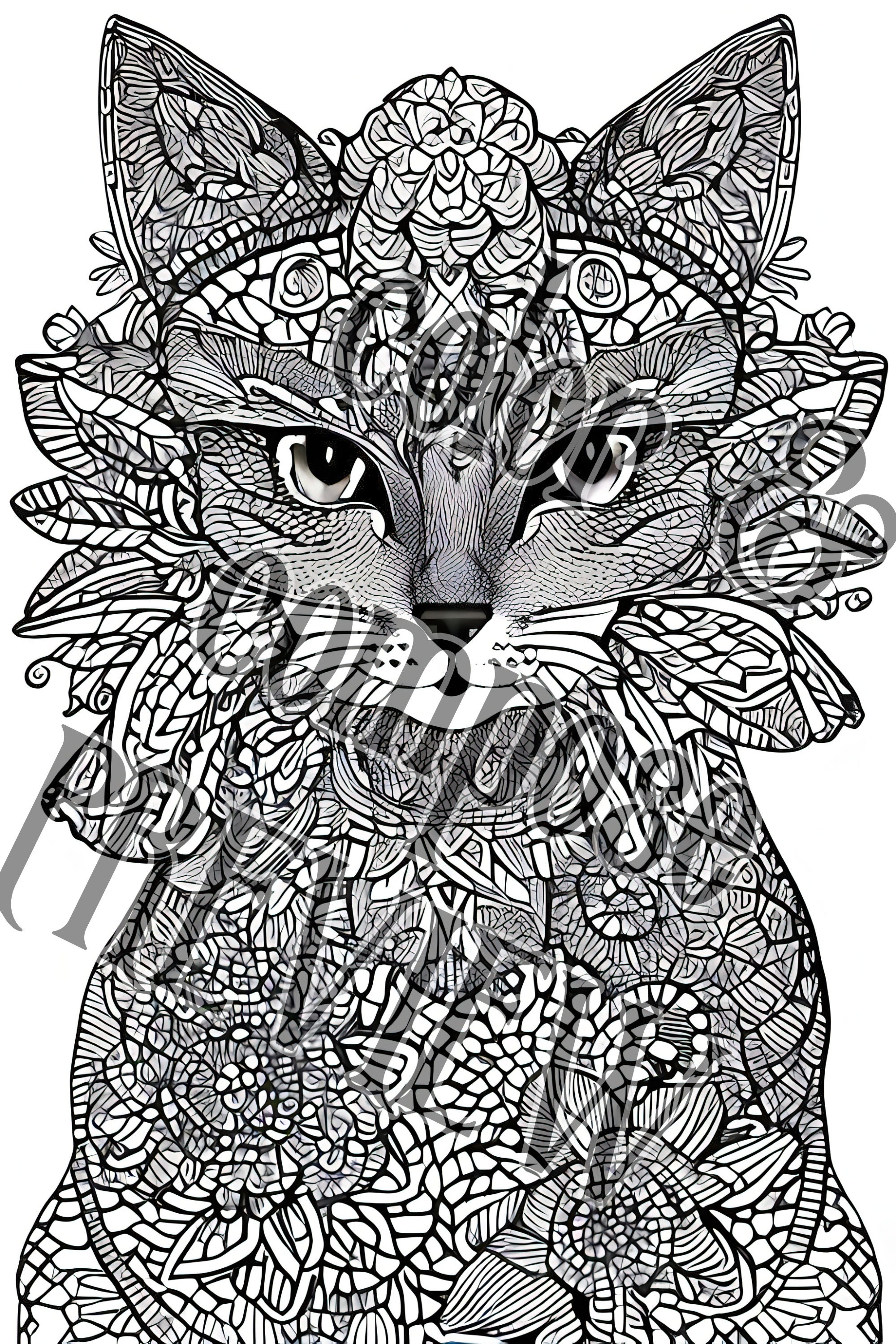 220 Beautiful and Unique Cat Coloring Pages for Adults -- Cat Lovers ...