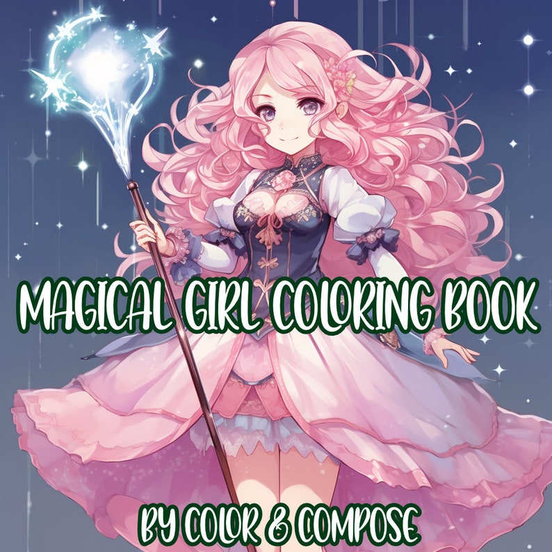 Magical Girl Coloring Book - Etsy