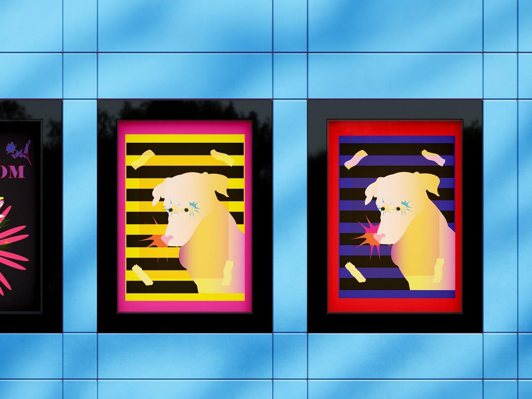 Abstract Colorful Dog Art Print, Minimalist Pet Decor for Kids, Instant ...
