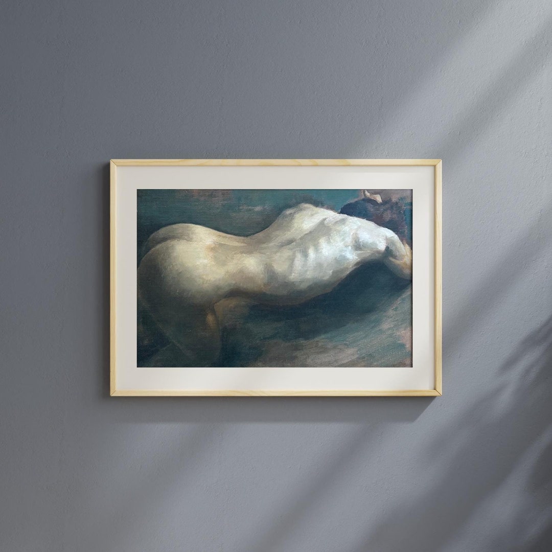 Nude Figure Study Art Print of Original Oil Paining Classical Vintage-style Wall Art Artistic ...