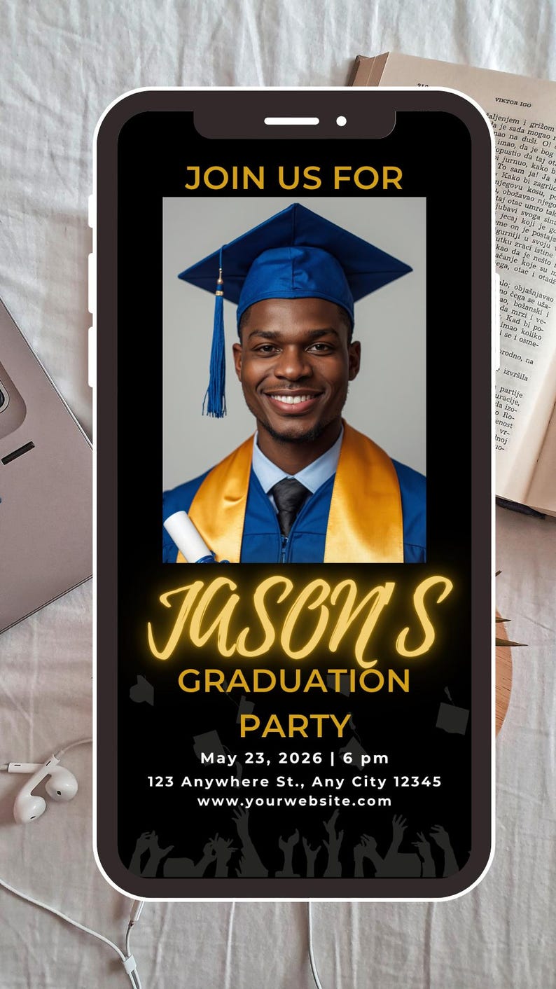 Graduation Party Invitation, Animated Evite, Class of 2026, Editable ...
