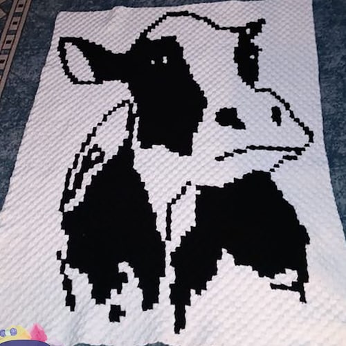 Cow Print Graph Written Pattern for C2C & Tapestry Crochet - Etsy