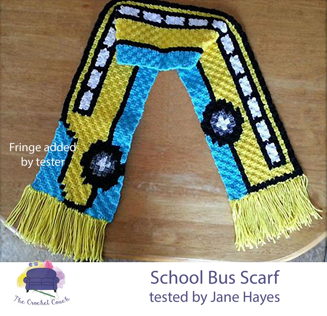 School Bus Scarf C2C Crochet Pattern Written Row Counts C2C - Etsy
