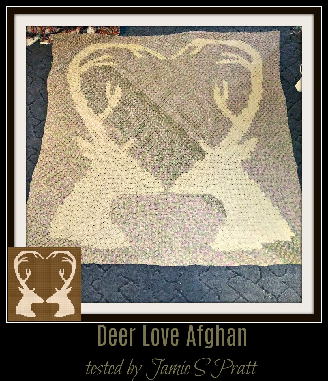 Deer Love, Afghan, Crochet Pattern, C2C Crochet Graph