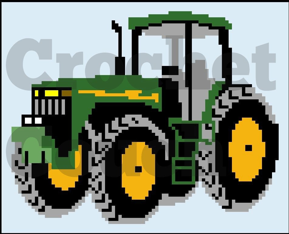 Tractor Afghan, C2C Crochet Pattern, Written Row Counts, C2C Graphs ...