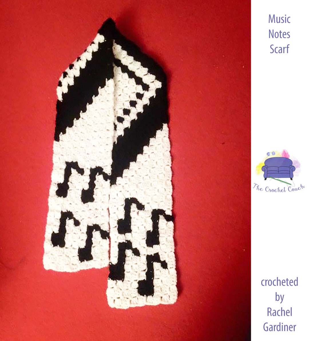 Musical Notes Scarf C2C Crochet Pattern, Graph and Written Row by Row ...