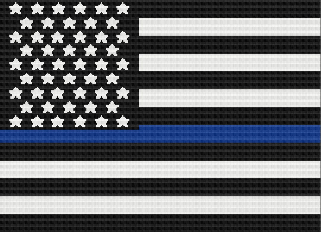 Blue Line Flag Afghan SC / TSS Crochet Pattern, Written Row Counts for ...