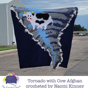 Tornado With Cow Afghan C2C Crochet Pattern, Written Row Counts, C2C ...