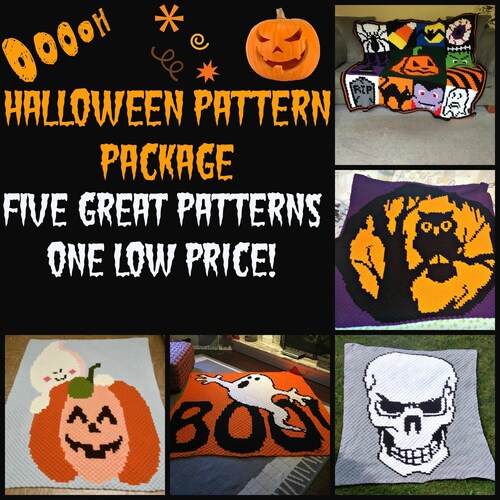BOO Halloween Blanket C2C Crochet Pattern Written Row - Etsy