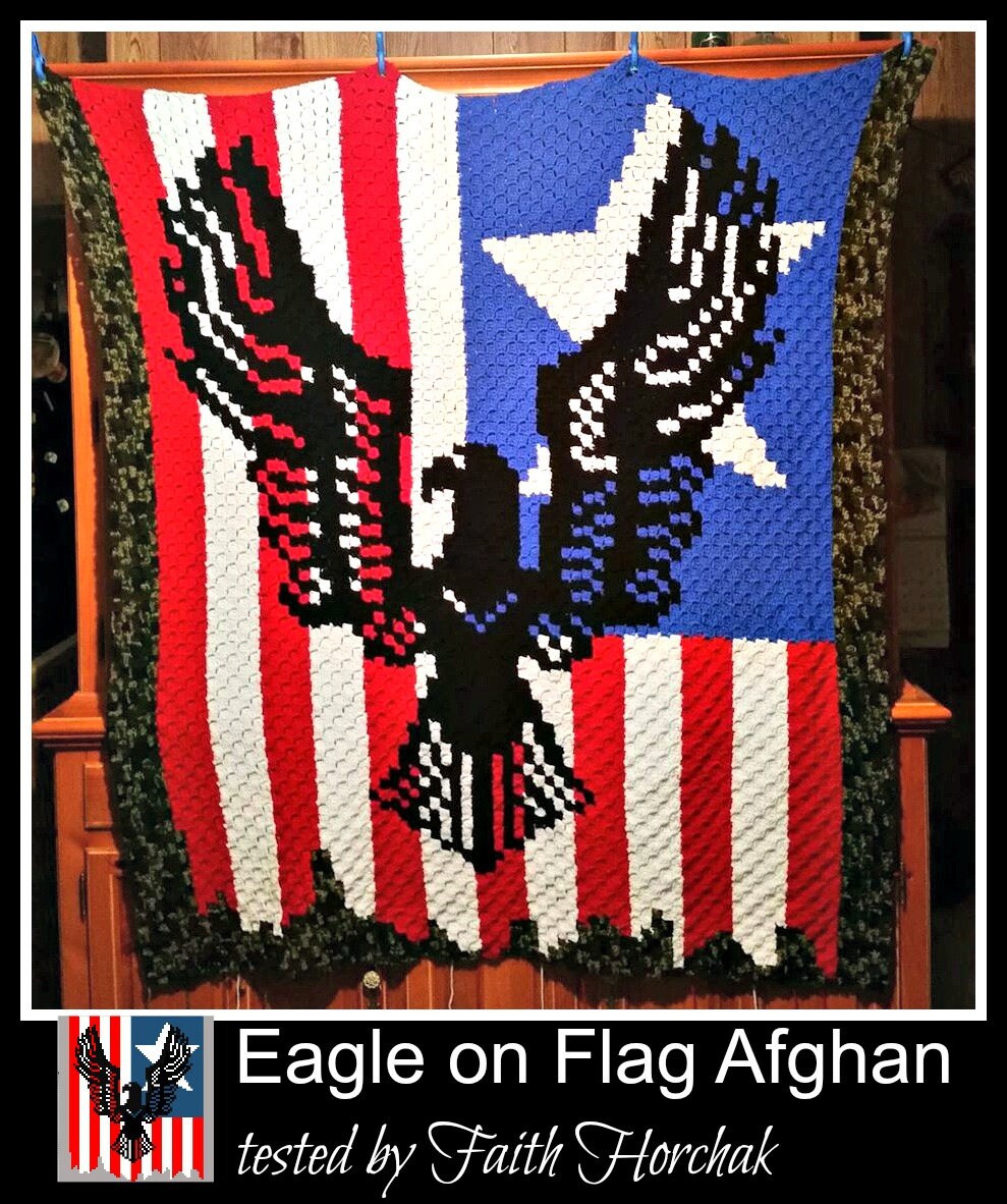 Four Eagle Afghans, C2C Graphs, Crochet Pattern, Set of 4 Eagle patterns
