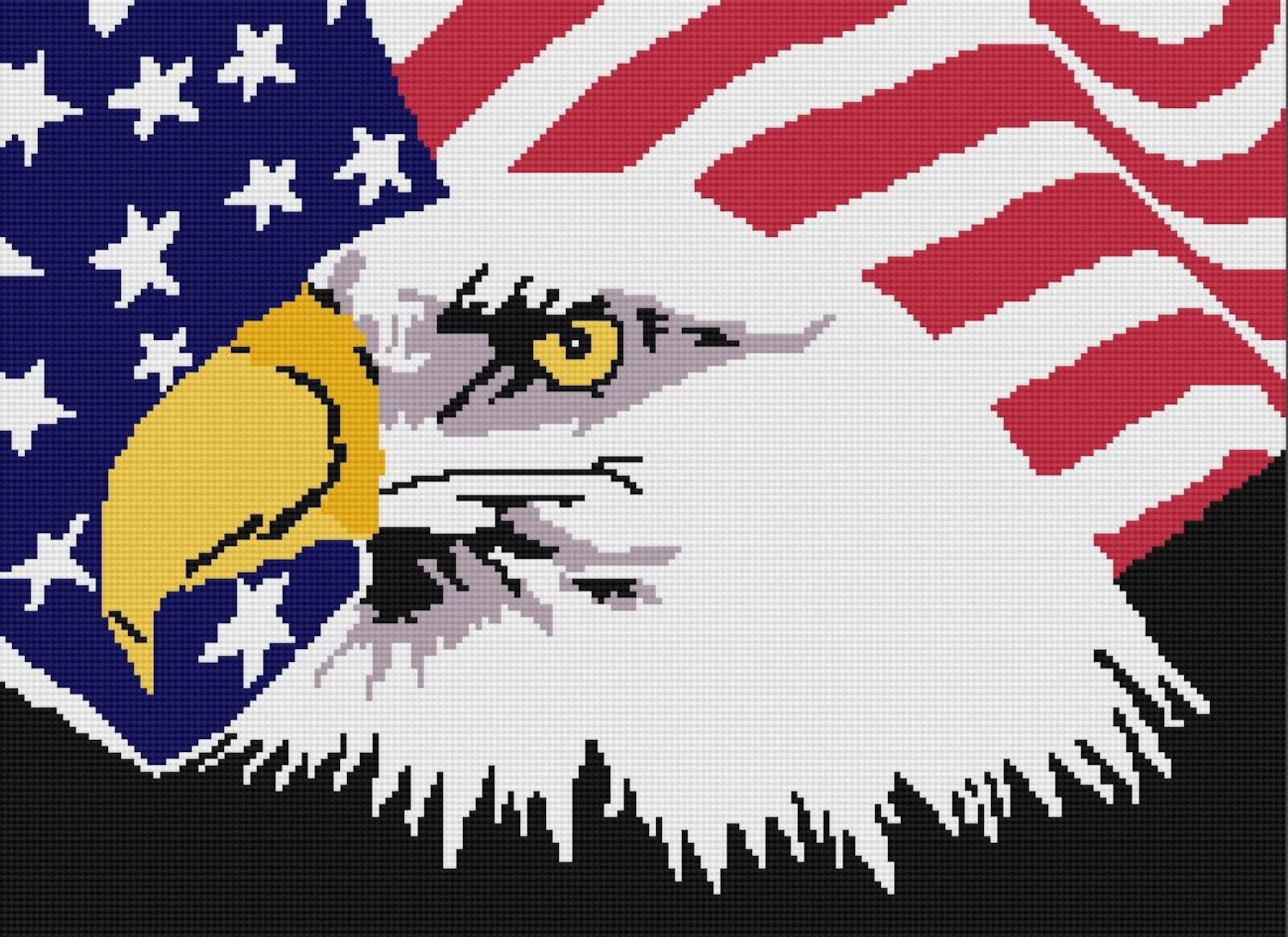 Patriotic Eagle Afghan Crochet Pattern: SC / TSS Graphs (PDF) - Etsy