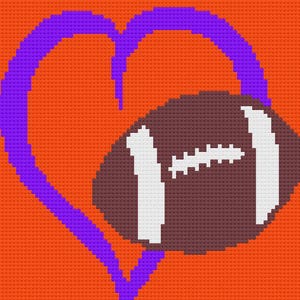Love Football Afghan 4 Colors C2C Crochet Pattern, Written Row Counts ...
