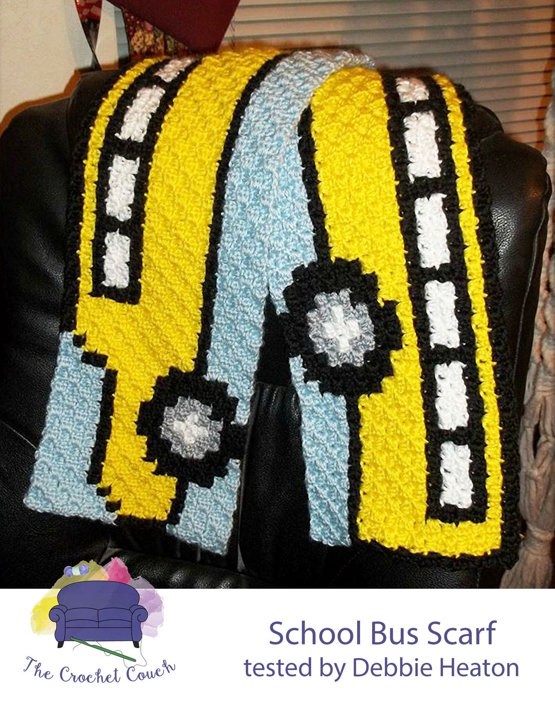 School Bus Scarf C2C Crochet Pattern, Written Row Counts, C2C Graphs ...