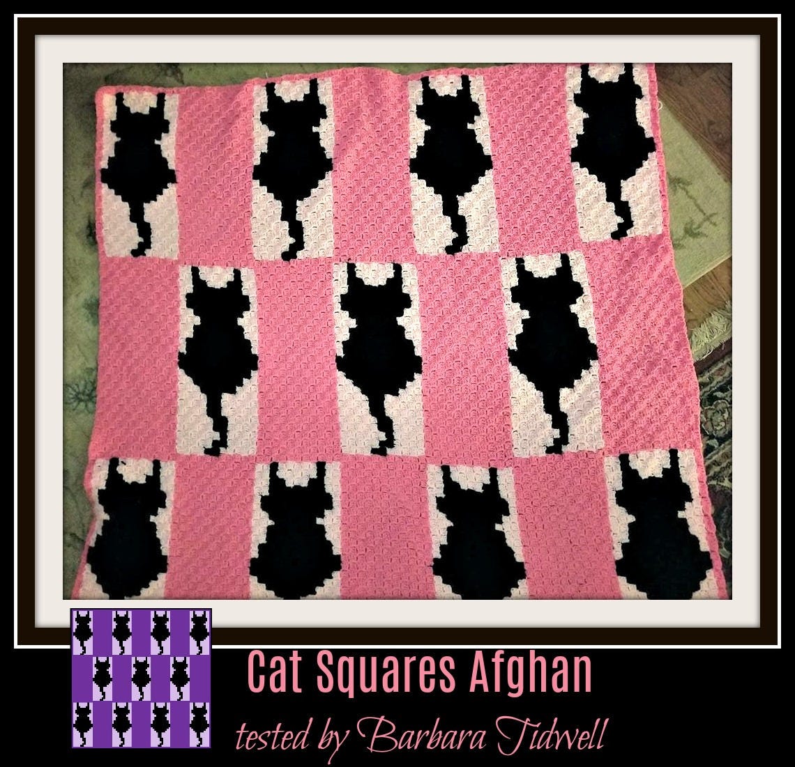 Cat Squares Afghan, C2C Crochet Pattern, Written Row Counts, C2C Graphs ...