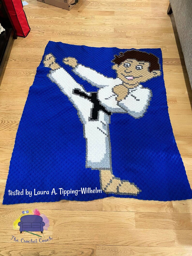Karate Boy Afghan C2C Crochet Pattern Written Row by Row - Etsy France