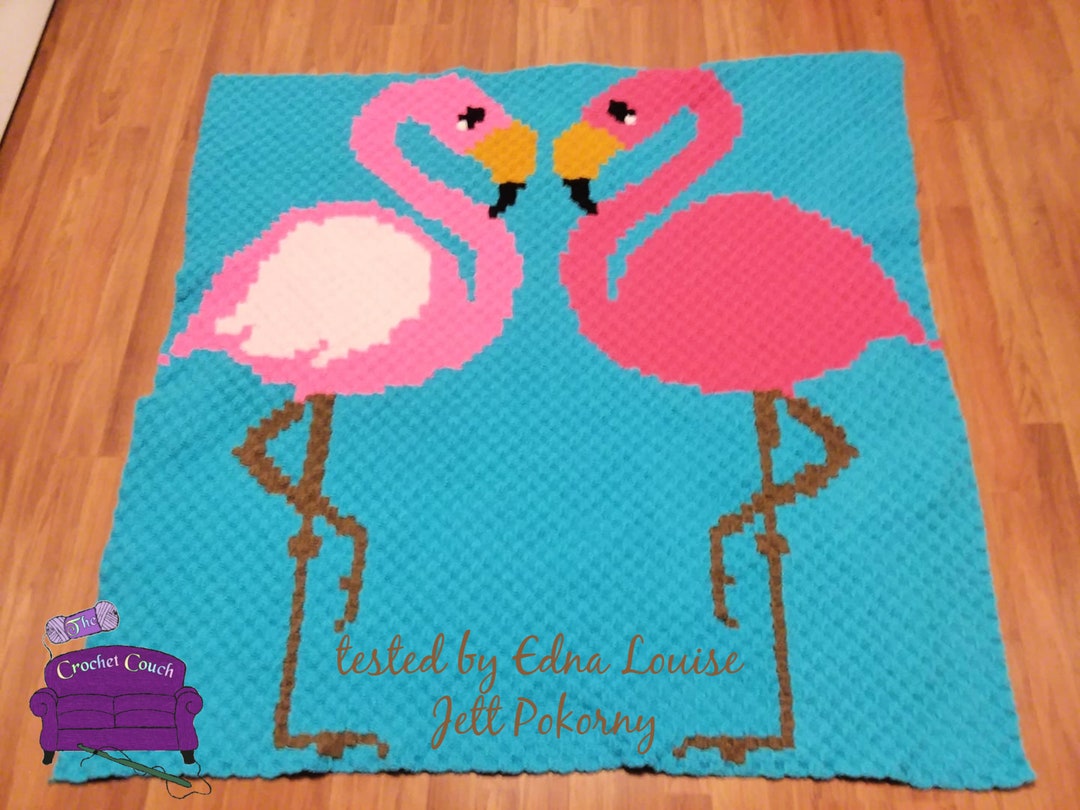 Flamingo Friends Afghan C2C Crochet Pattern - Etsy