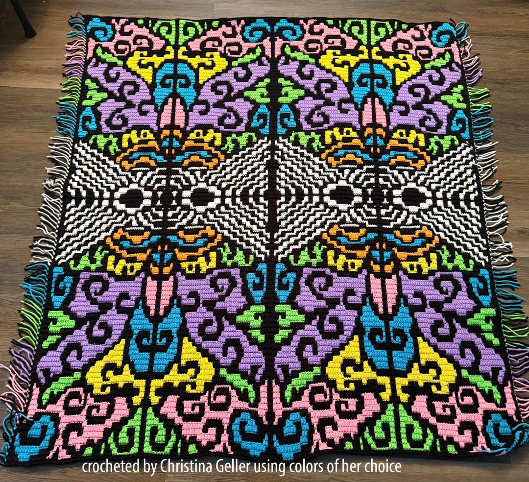 Tangled Tiles Afghan, Overlay Mosaic Crochet Pattern, Graph and Written ...