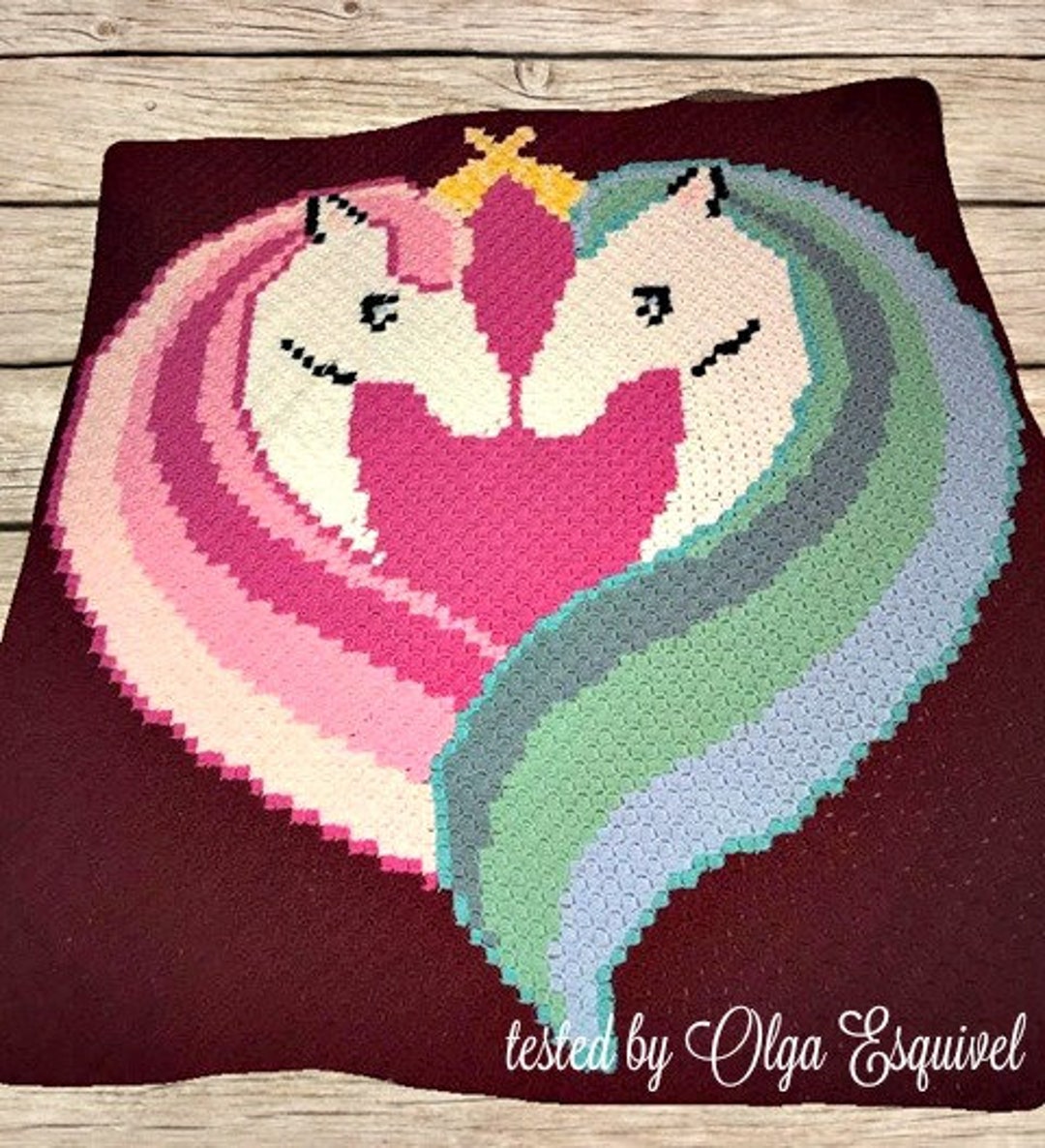Unicorn Love Afghan C2C Crochet Pattern, Written Row Counts, C2C Graphs ...