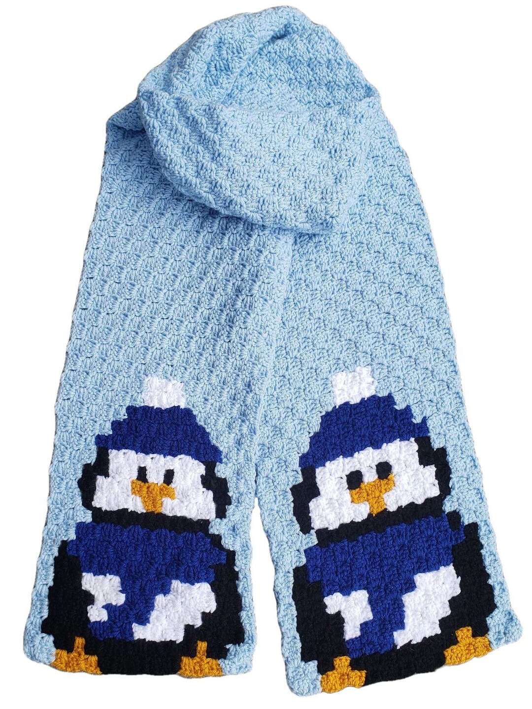 Penguin Scarf C2C Crochet Pattern, Graph and Written Row by Row ...