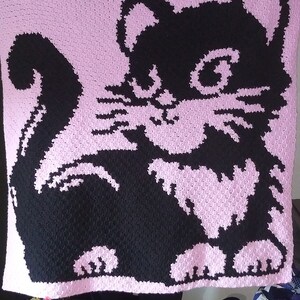 Kitty Cat Afghan C2C Crochet Pattern, Written Row Counts, C2C Graphs ...