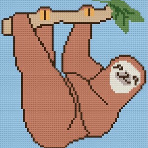 Sloth Afghan C2C Crochet Pattern Written Row by Row Color - Etsy