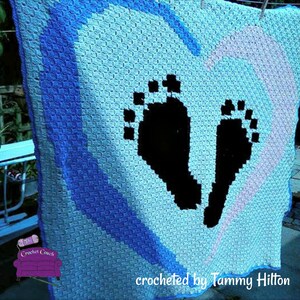 Baby Heartprints Afghan C2C Crochet Pattern, Written Row by Row, Color ...