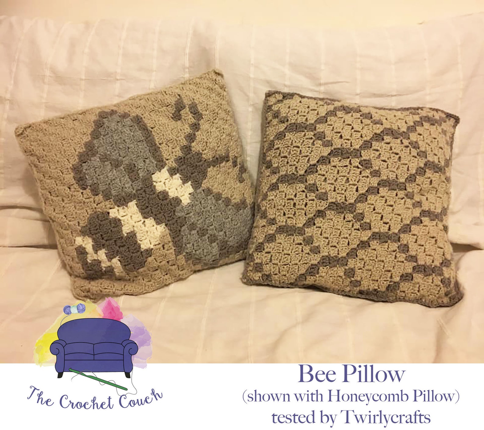Bee Pillow C2C Crochet Pattern Written Row by Row Color | Etsy
