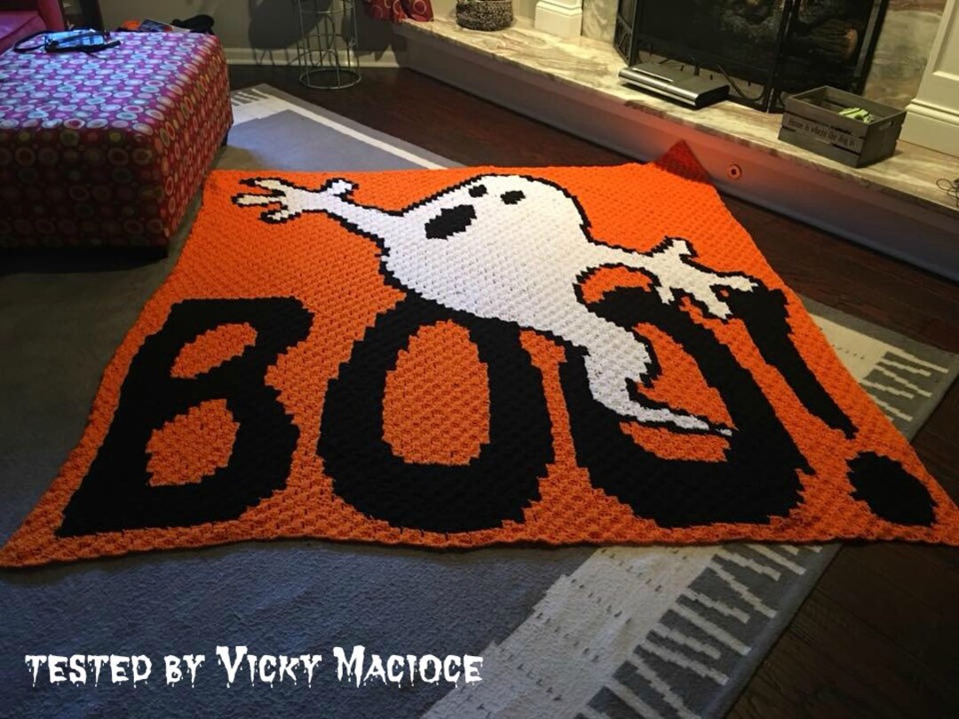 BOO Halloween Blanket C2C Crochet Pattern, Written Row Counts, C2C ...