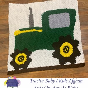 Tractor Baby Blanket, C2C Crochet Pattern, Written Row Counts, C2C ...