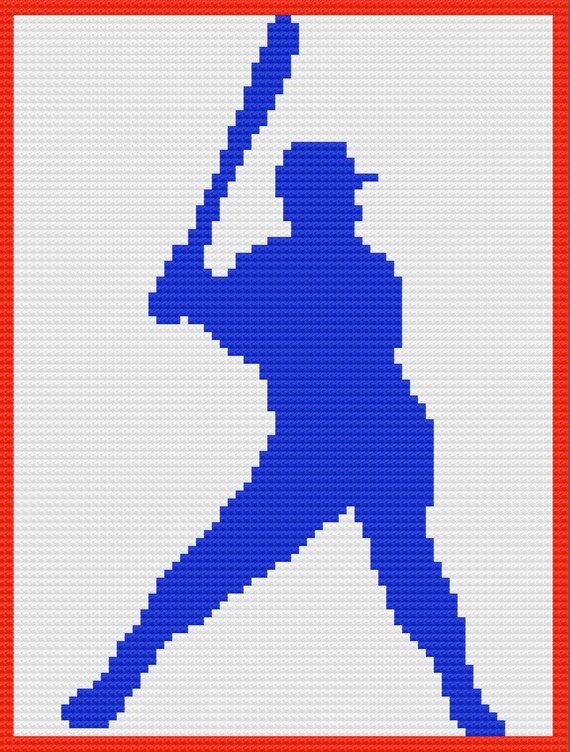 Baseball Player Afghan C2C Crochet Pattern Written Row by - Etsy