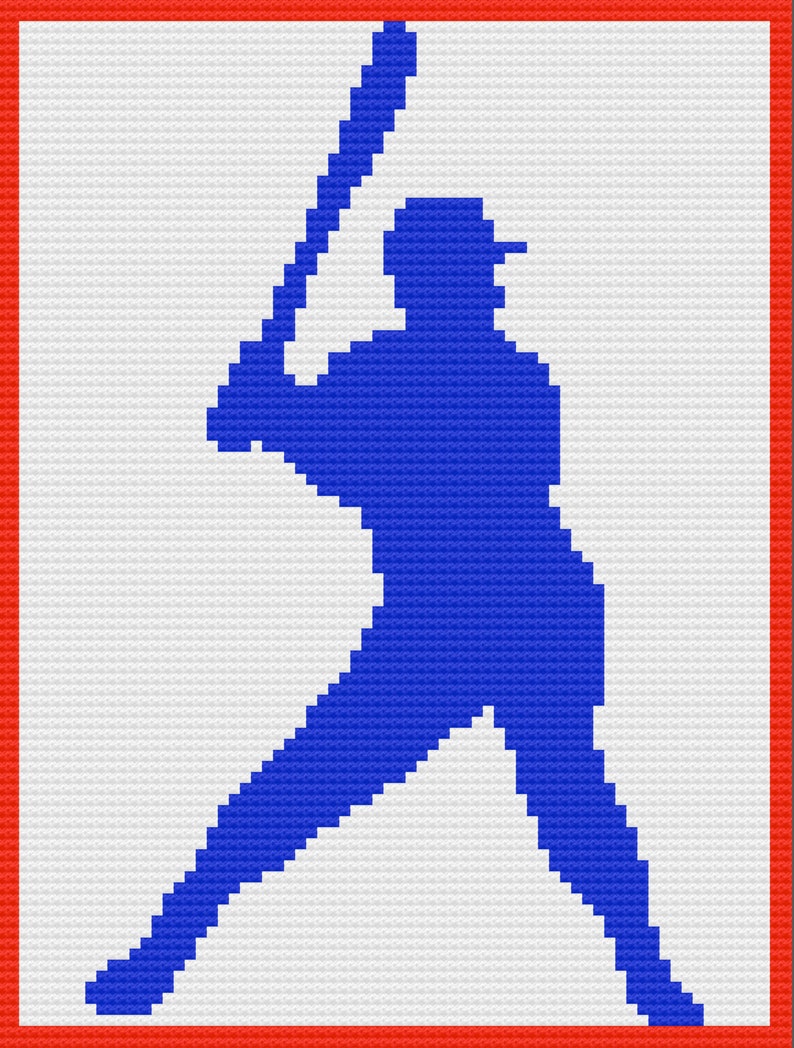 Baseball Player Afghan C2C Crochet Pattern Written Row by - Etsy
