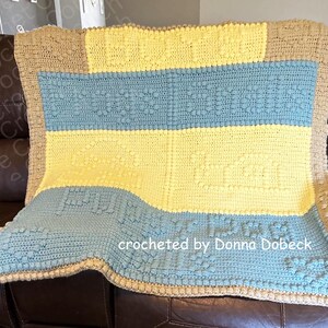 Boys Frogs and Snails Afghan Bobble Stitch Crochet Pattern, Written Row ...